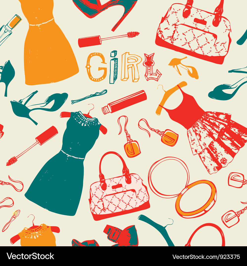 Vintage fashion pattern background Royalty Free Vector Image