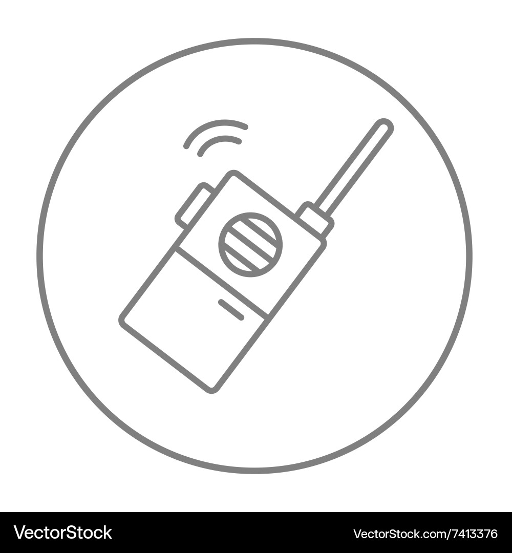 Portable radio set line icon Royalty Free Vector Image