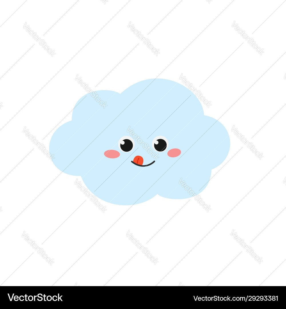Funny mischief cartoon cloud character Royalty Free Vector