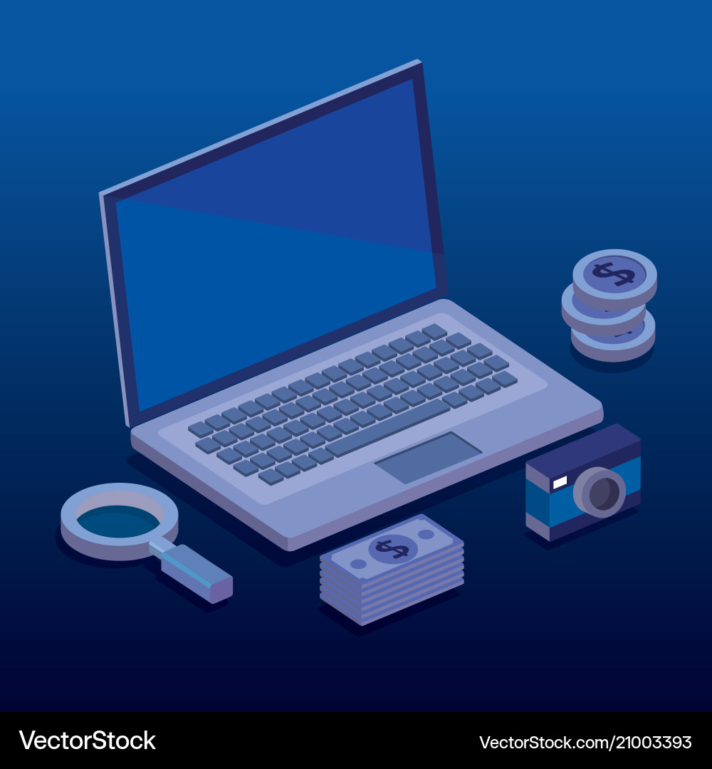 Digital technology isometrics icons Royalty Free Vector