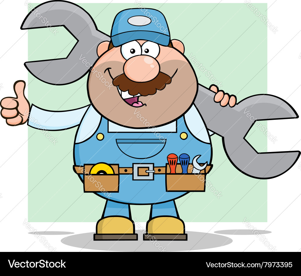 Happy Mechanic Cartoon Giving Thumbs Up Royalty Free Vector Image ...
