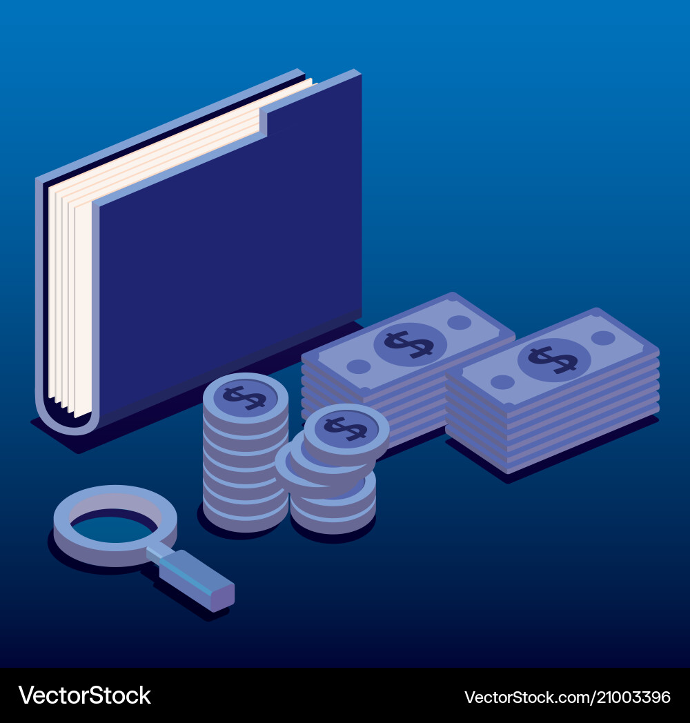 Financial transaction isometric set icons Vector Image