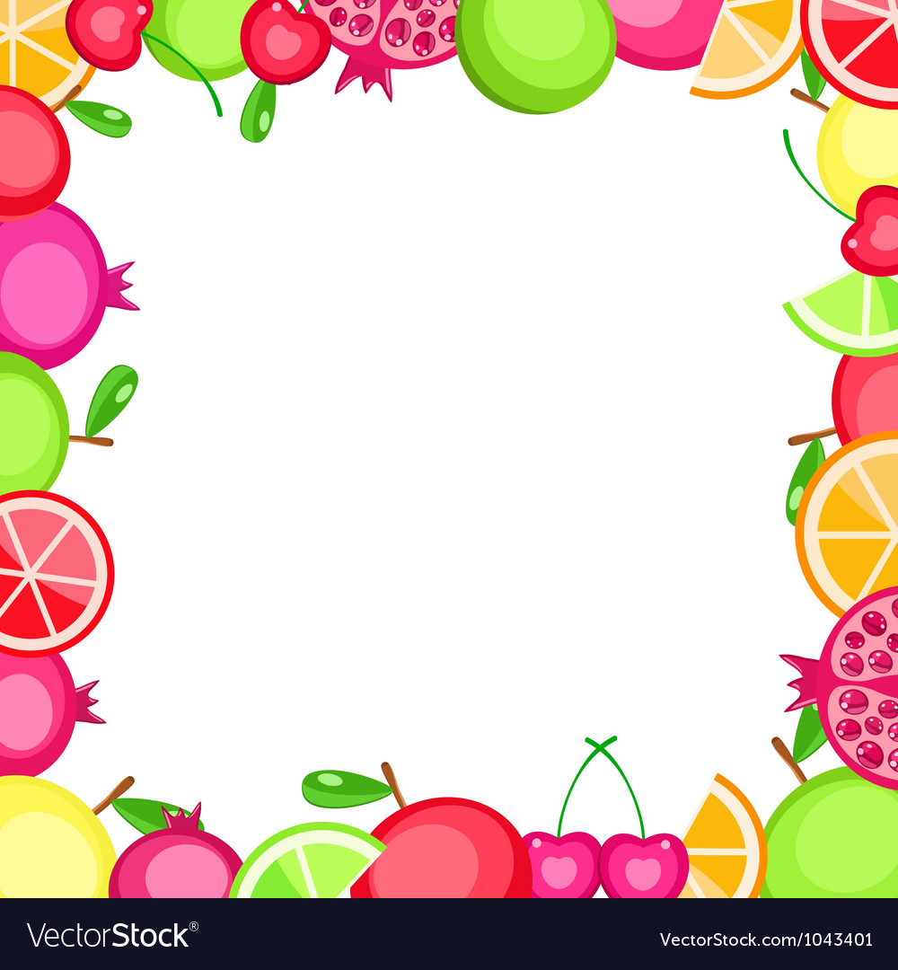 Colorful fruits frame Royalty Free Vector Image - VectorStock