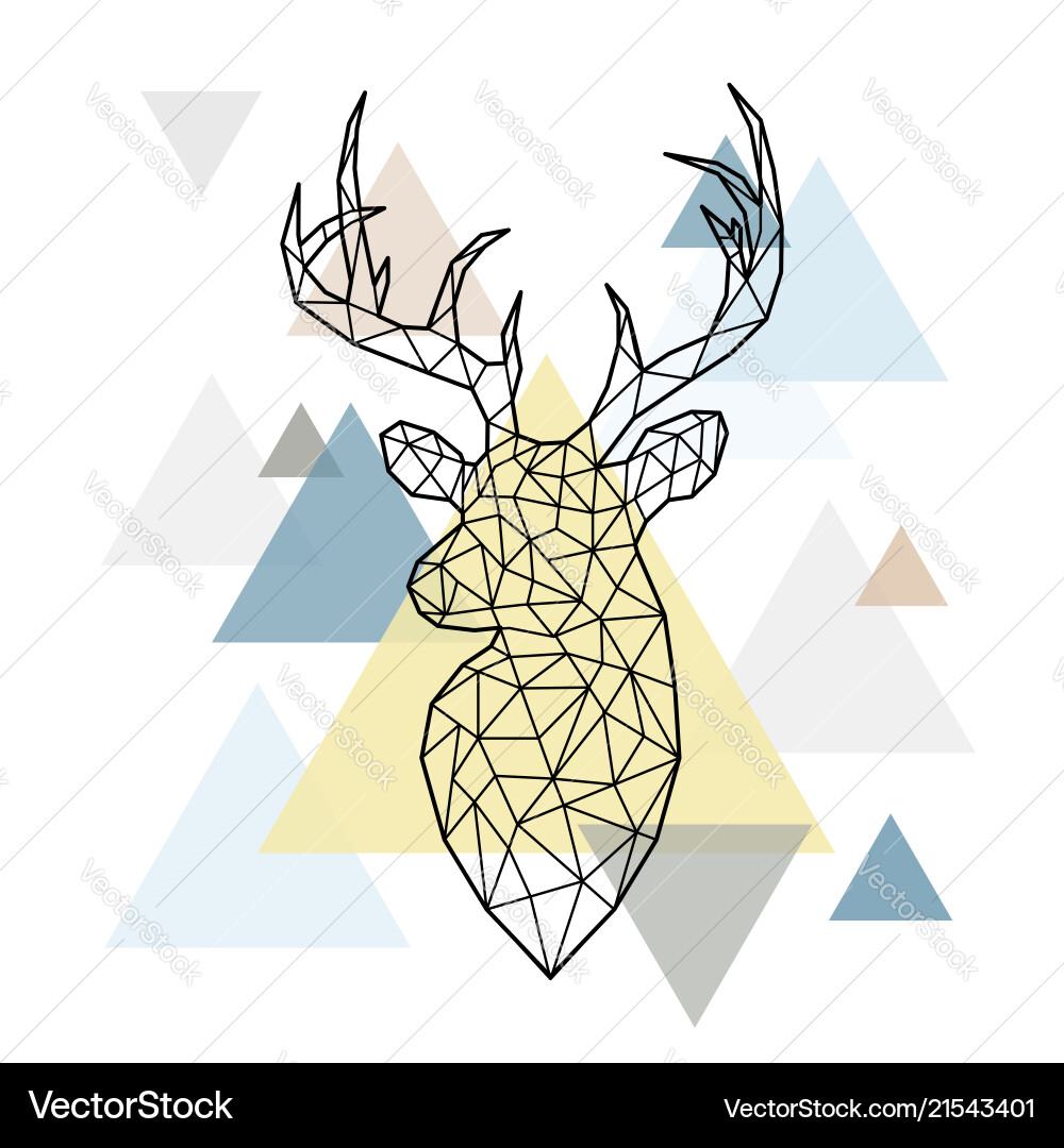 Abstract polygonal head of a forest deer Vector Image
