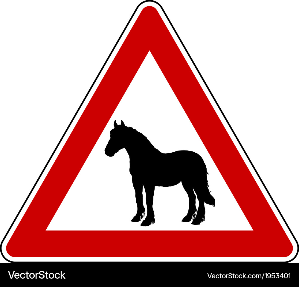 Horse warning sign Royalty Free Vector Image - VectorStock