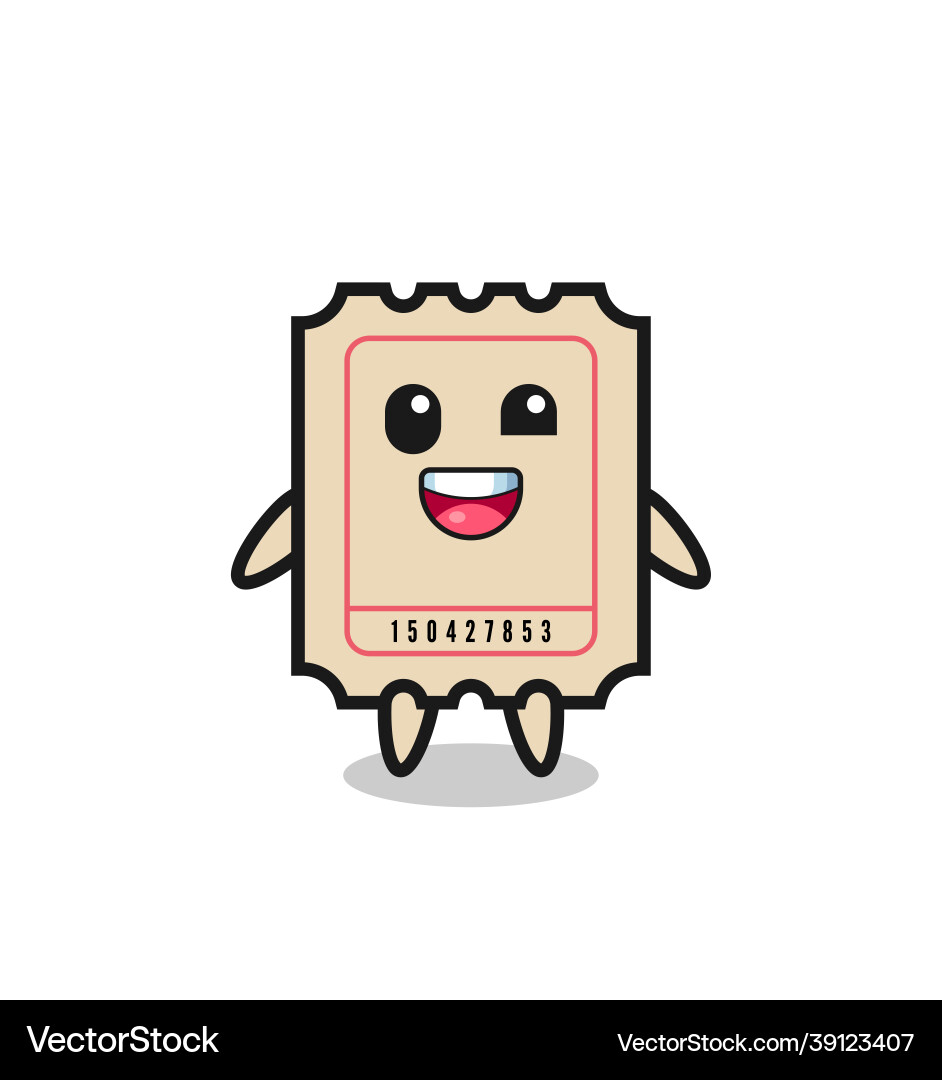 An ticket character with awkward poses Royalty Free Vector