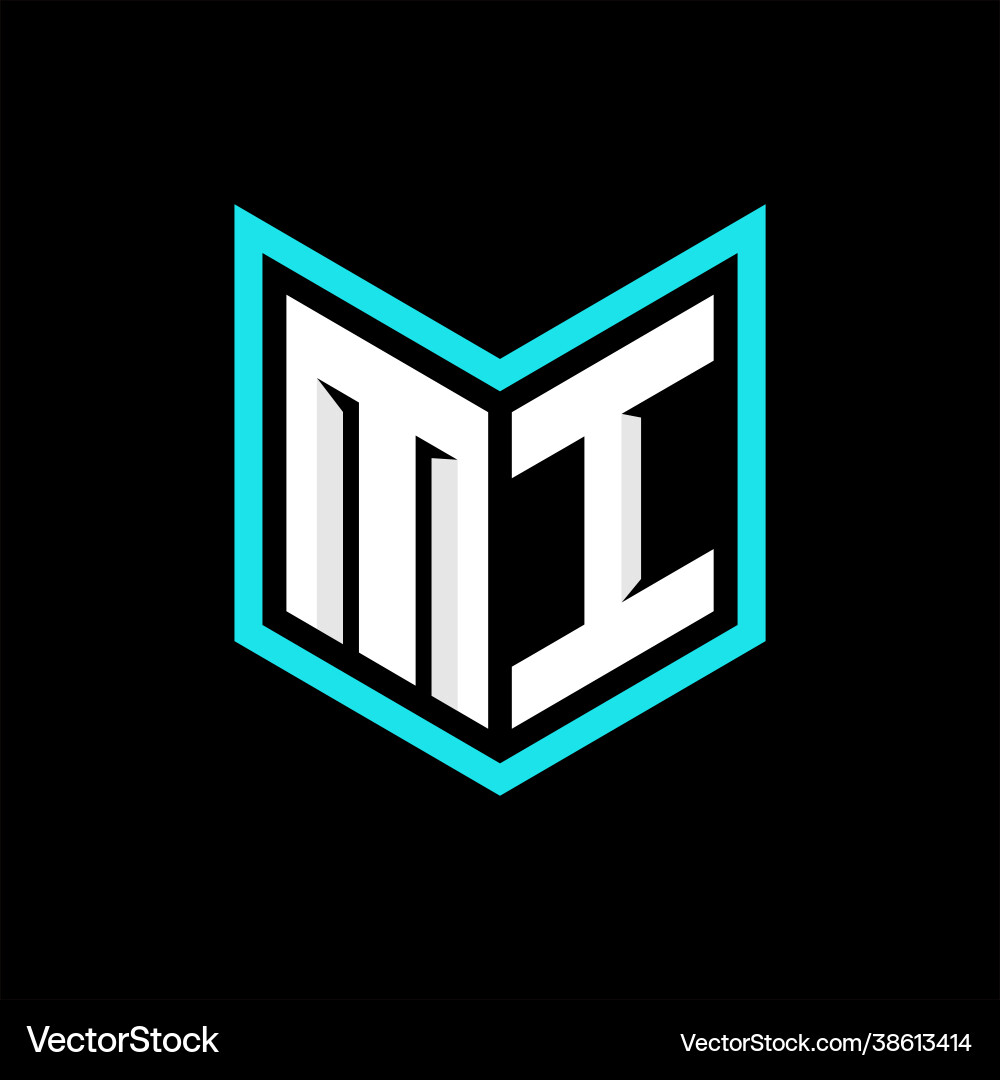 Mi initial logo monogram designs modern templates Vector Image