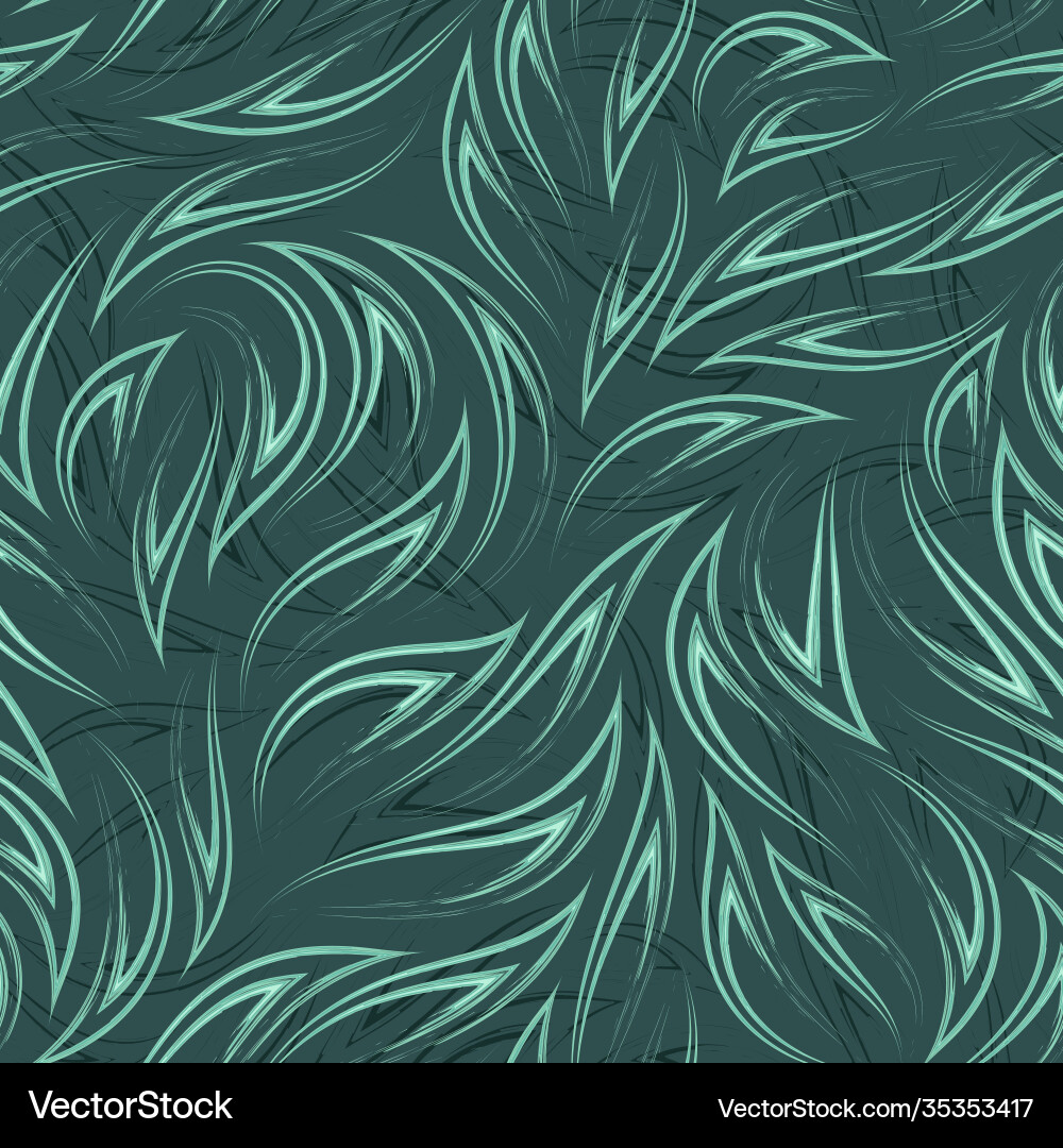 Green and turquoise waves on a tidewater Vector Image