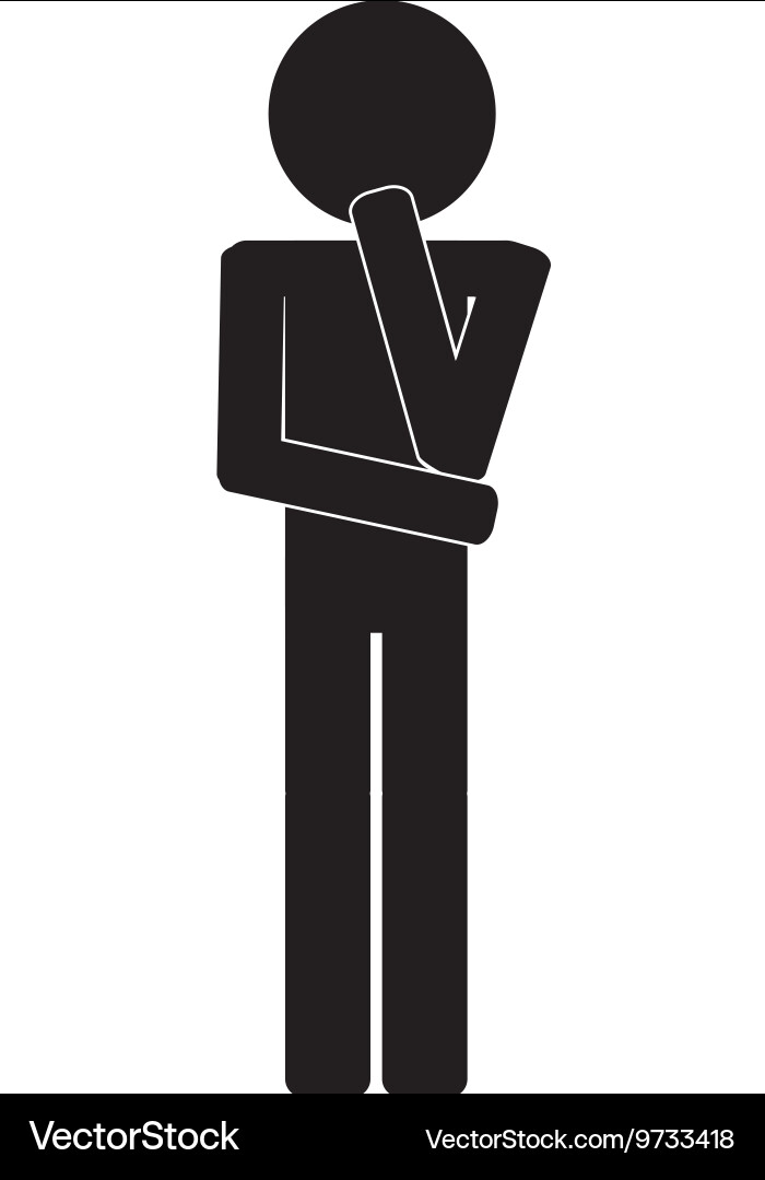 Icon of man think thinking Royalty Free Vector Image