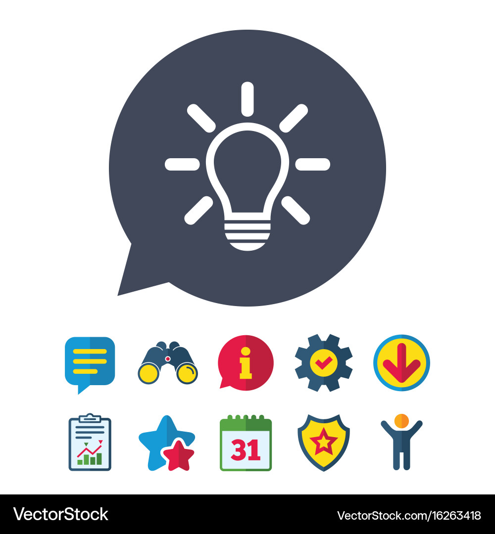 Light lamp sign icon idea symbol Royalty Free Vector Image