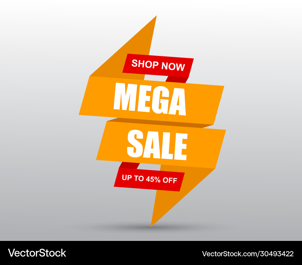 Mega sale banner Royalty Free Vector Image - VectorStock
