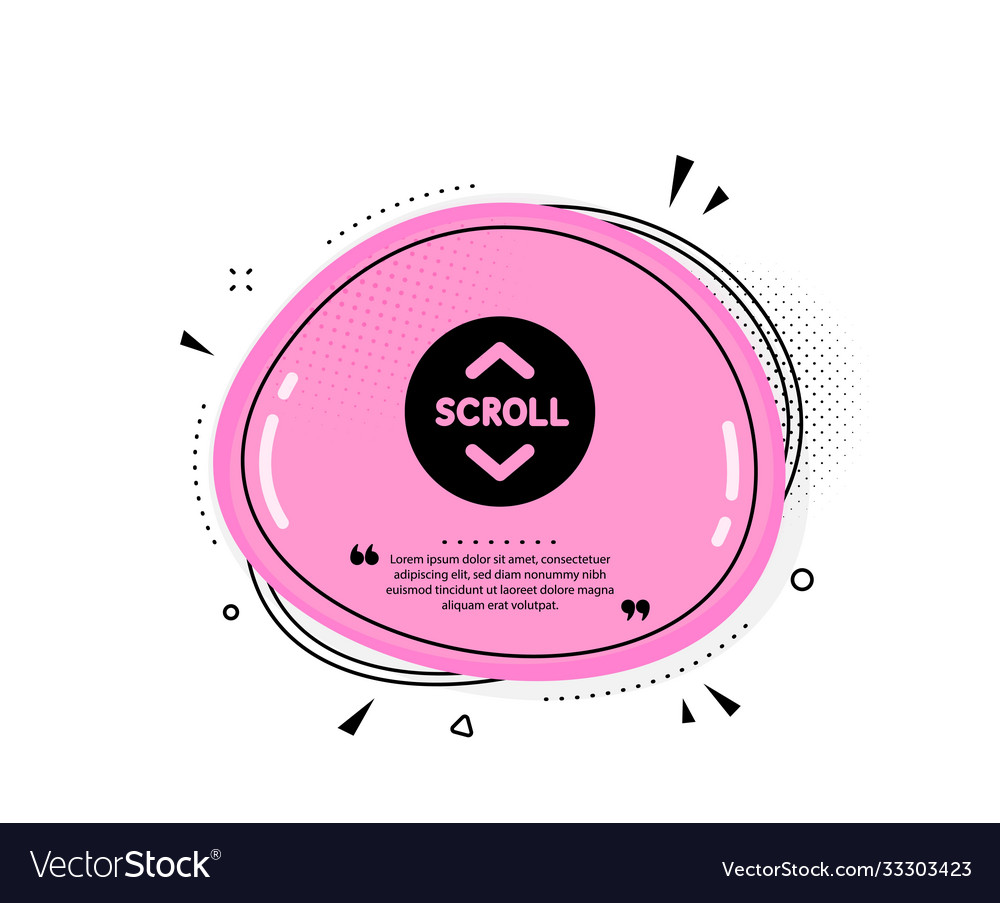 Scroll down button icon scrolling screen sign Vector Image