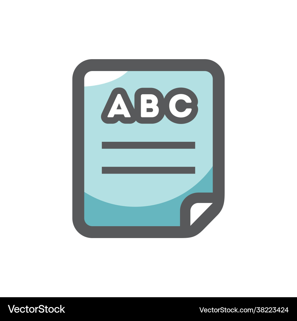 Abc book paper icon cartoon Royalty Free Vector Image