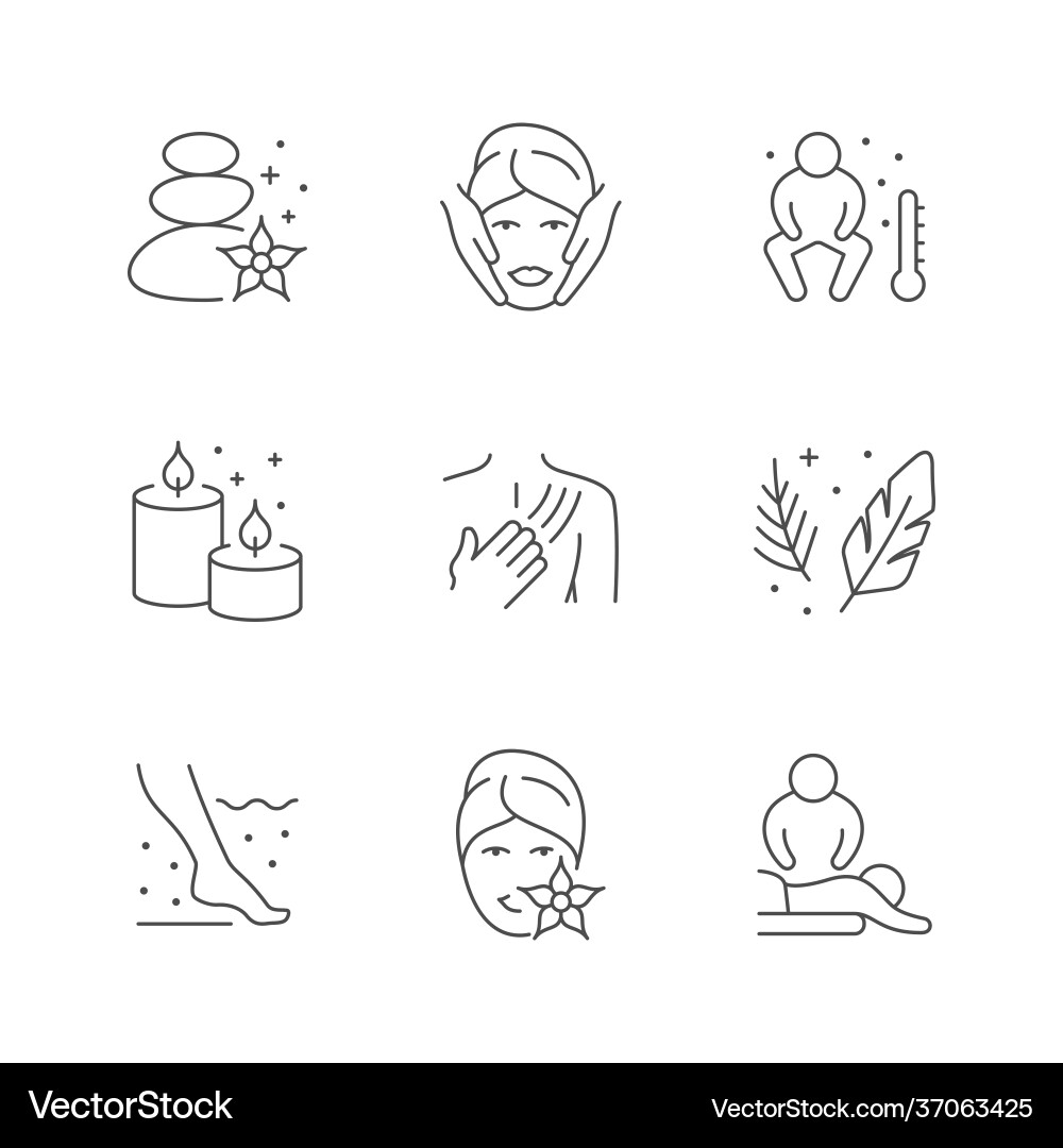 Set line icons spa Royalty Free Vector Image - VectorStock