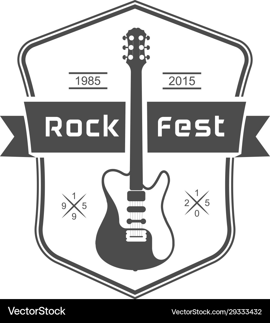 Musical logotype for rock fest Royalty Free Vector Image