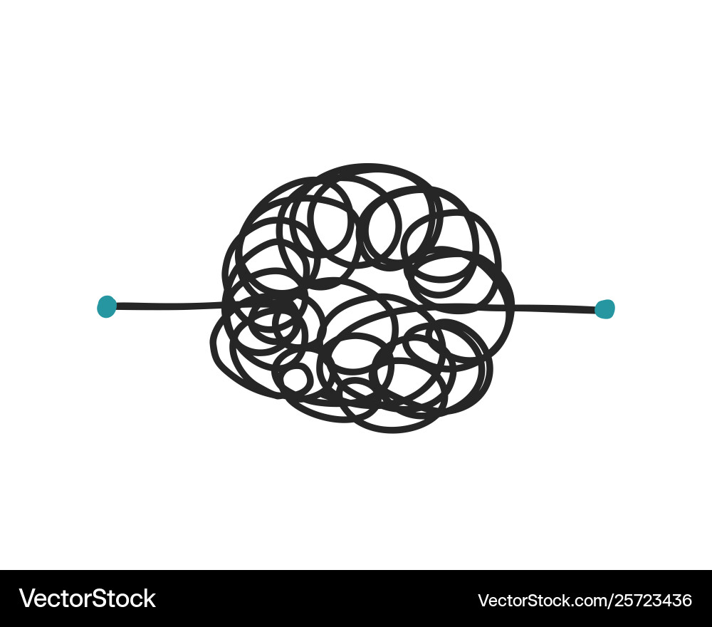 Confused process concept insane messy line Vector Image