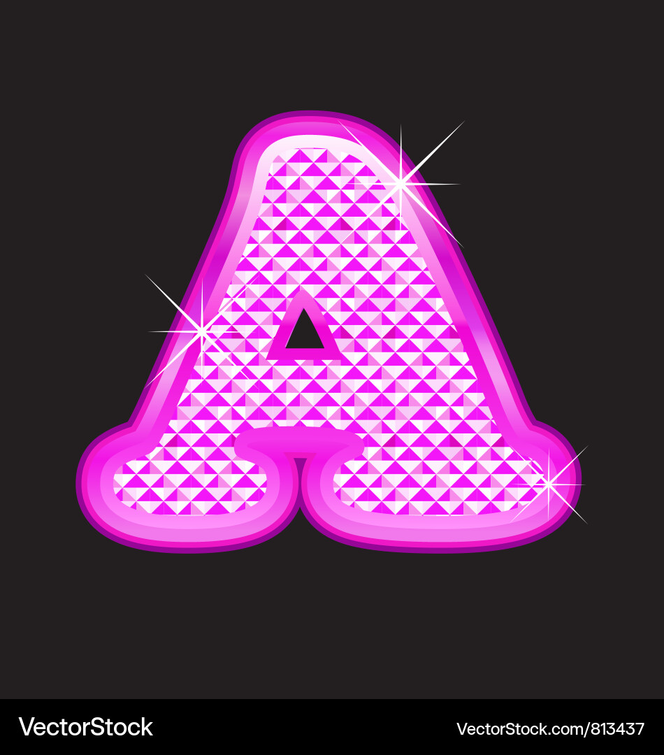 A letter pink bling Royalty Free Vector Image - VectorStock