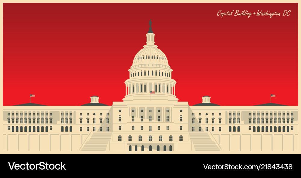 Image us capitol building in washington dc Vector Image