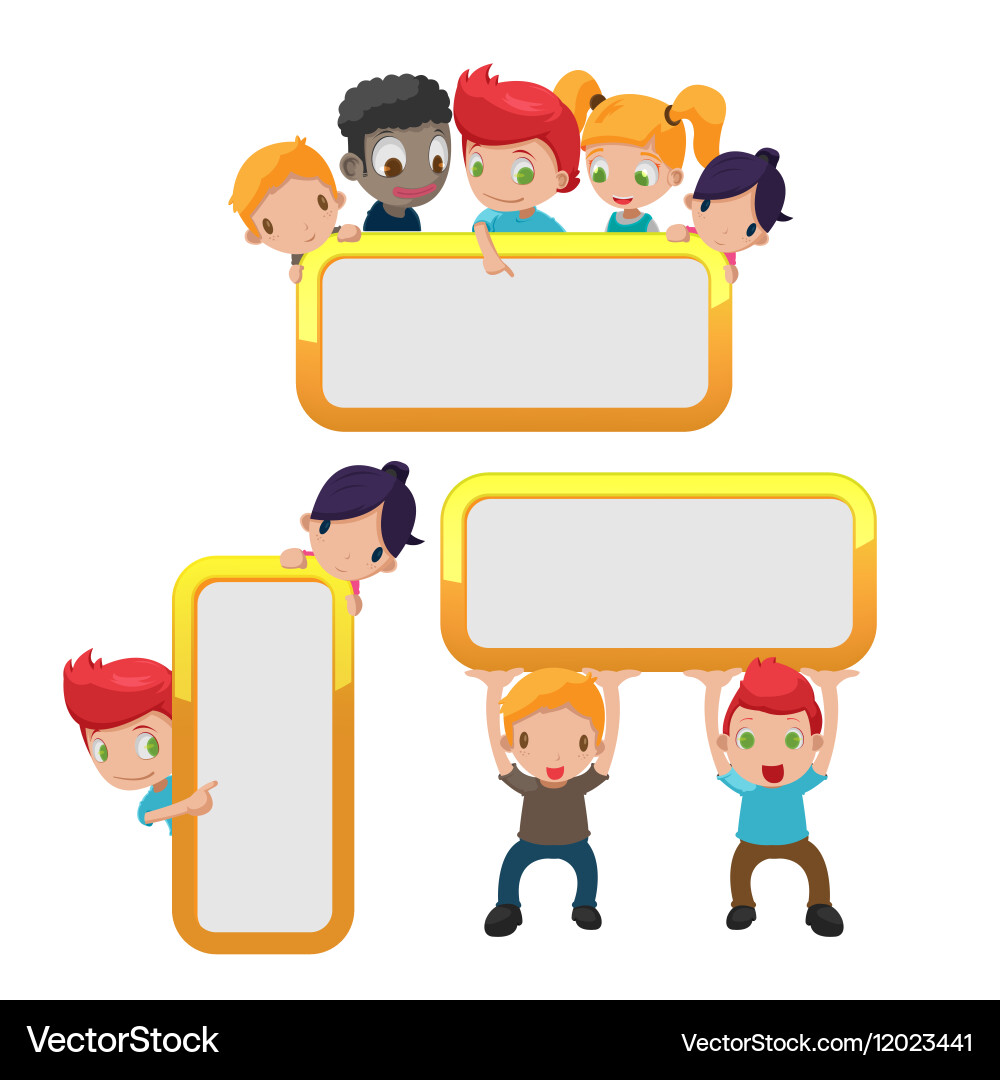 Cartoon Kids Cute Frame Border Royalty Free Vector Image