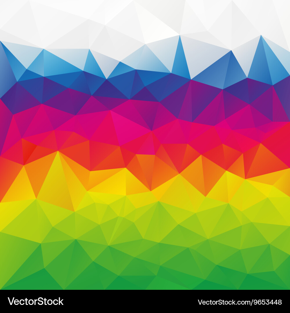 Horizontal rainbow full color spectrum polygon Vector Image