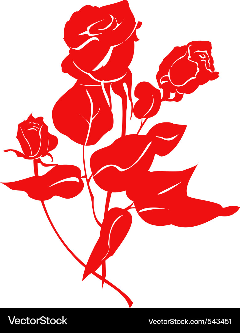 Red rose silhouette Royalty Free Vector Image - VectorStock