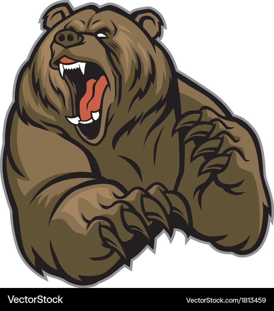 Grizzly bear mascot Royalty Free Vector Image - VectorStock