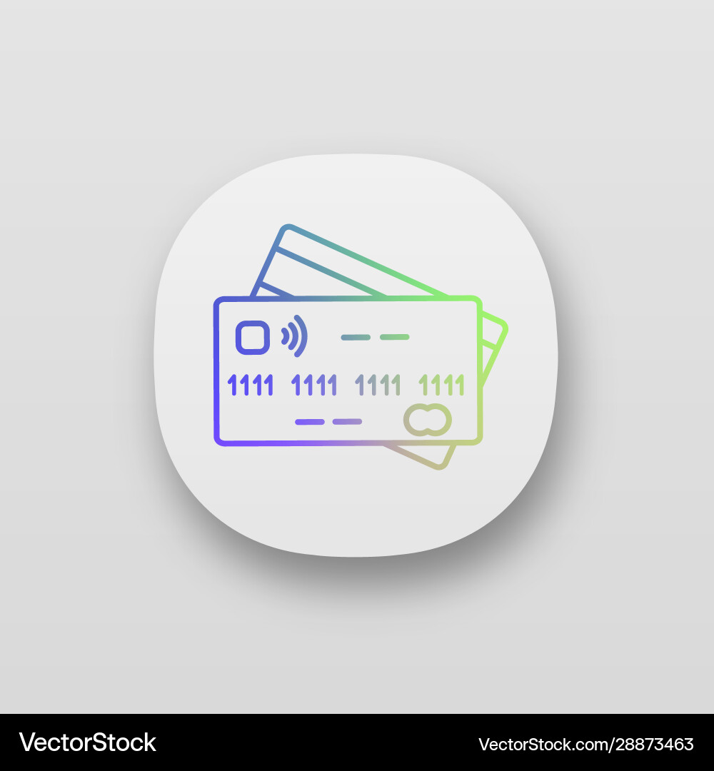 Nfc credit card app icon Royalty Free Vector Image