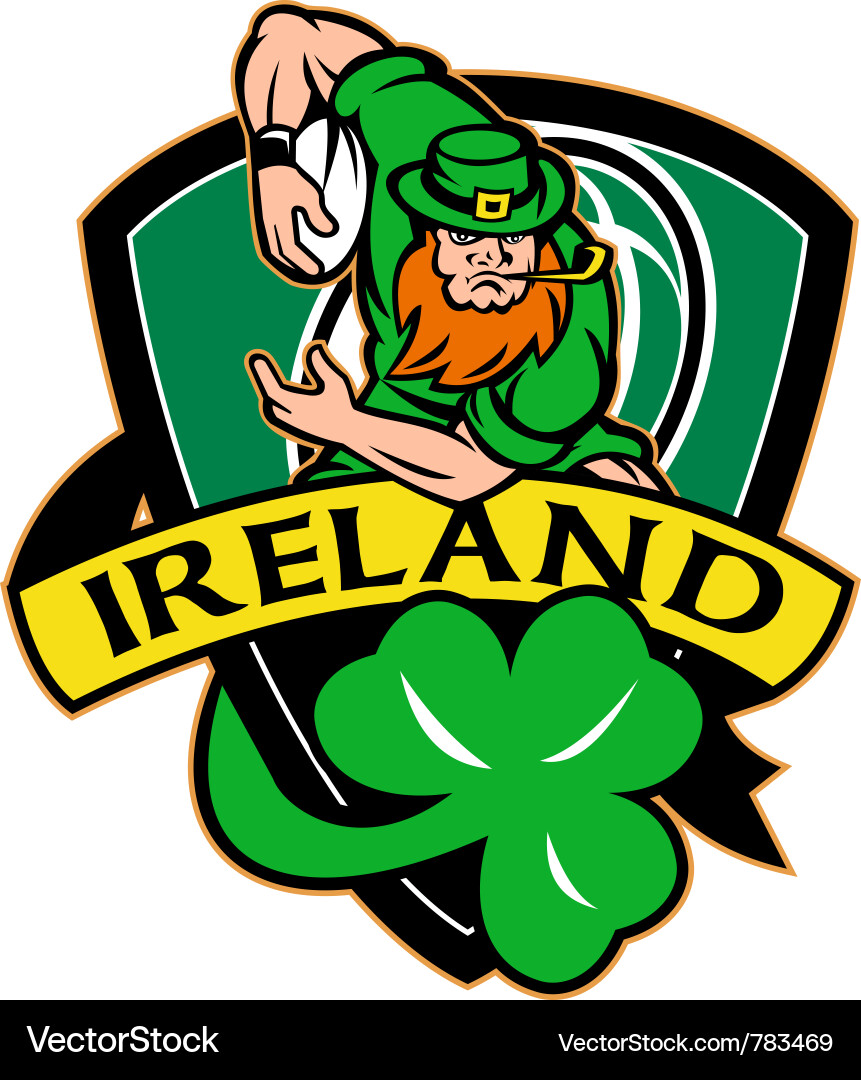 Ireland rugby shield Royalty Free Vector Image