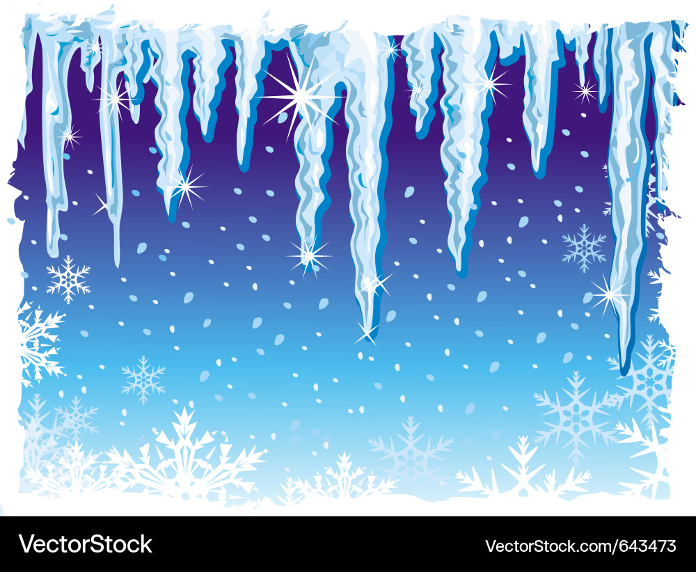 Background with icicle Royalty Free Vector Image