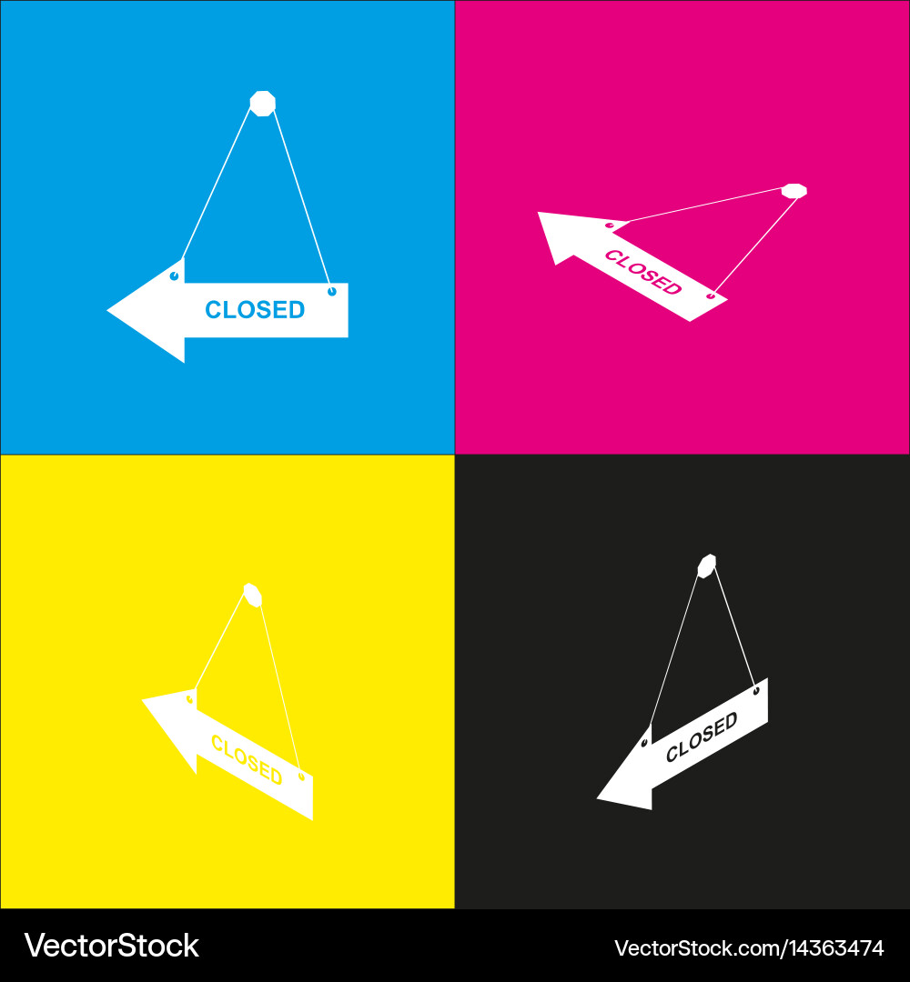 Closed sign white icon Royalty Free Vector Image