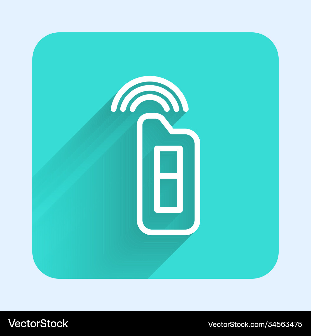 White line car key with remote icon isolated Vector Image