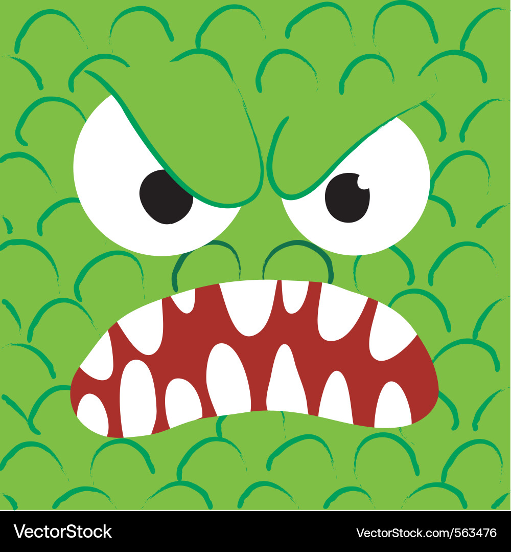 Angry monster close up Royalty Free Vector Image
