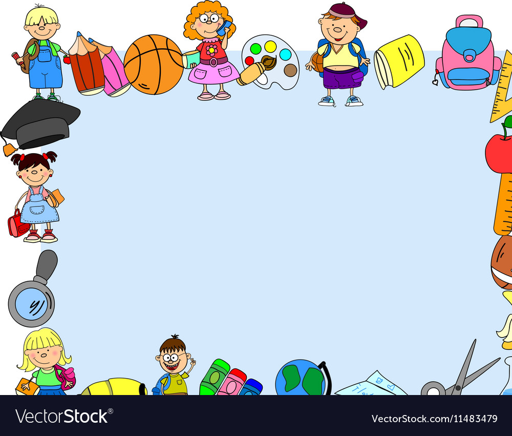 Cute Back to School Frame Royalty Free Vector Image