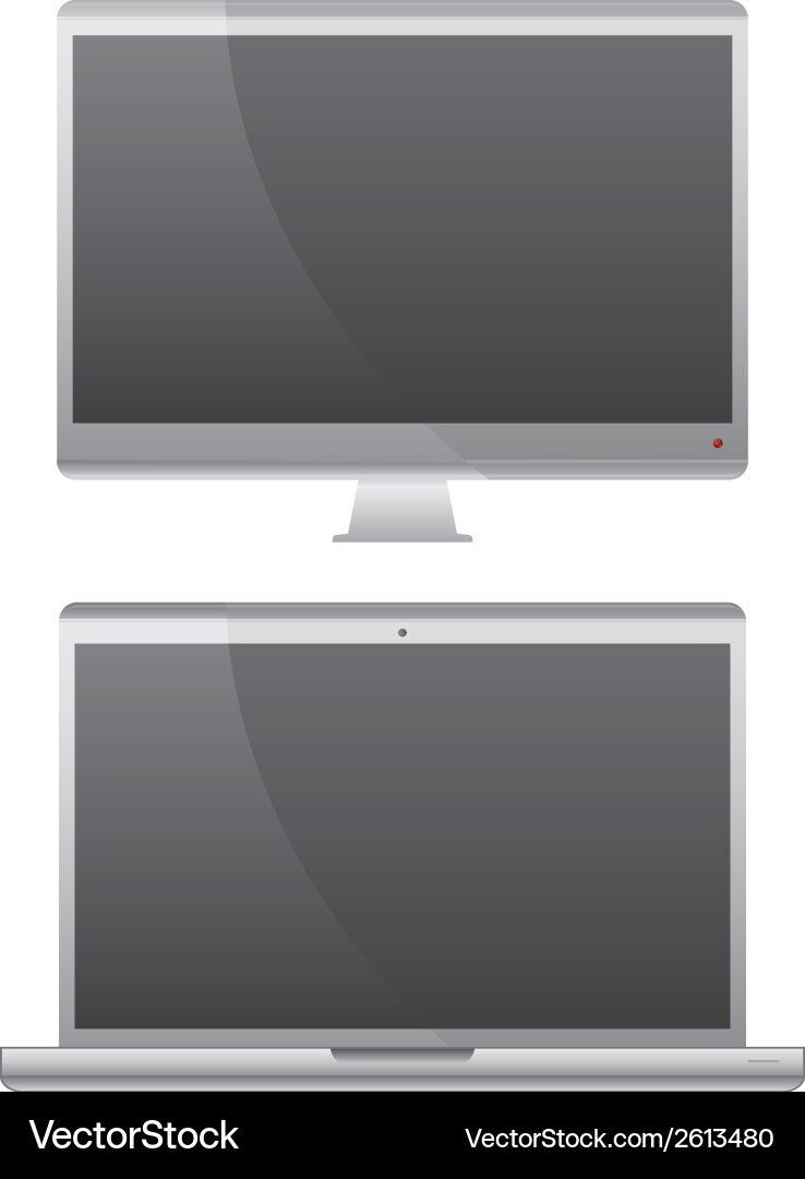 Computer and laptop design Royalty Free Vector Image