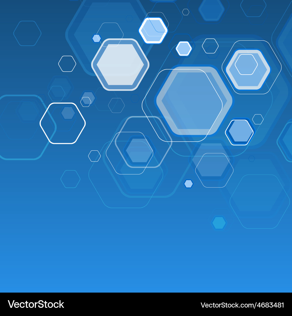 Abstract blue background hexagon Royalty Free Vector Image