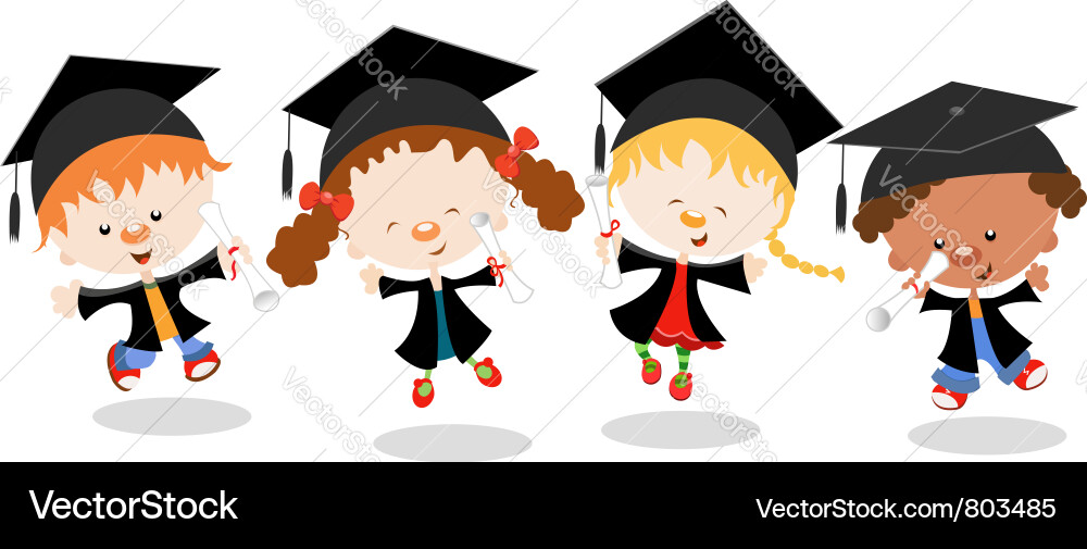 Graduated Kids Royalty Free Vector Image - VectorStock