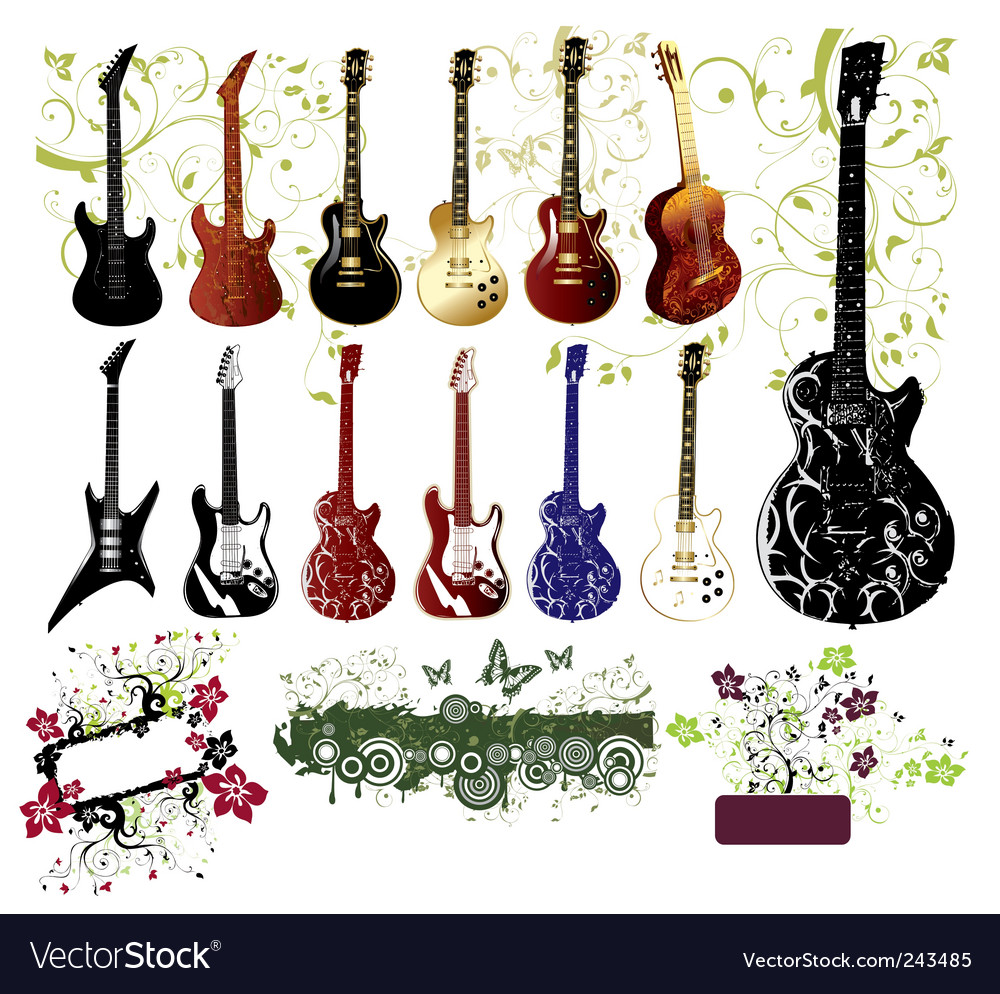 Guitars Royalty Free Vector Image - VectorStock