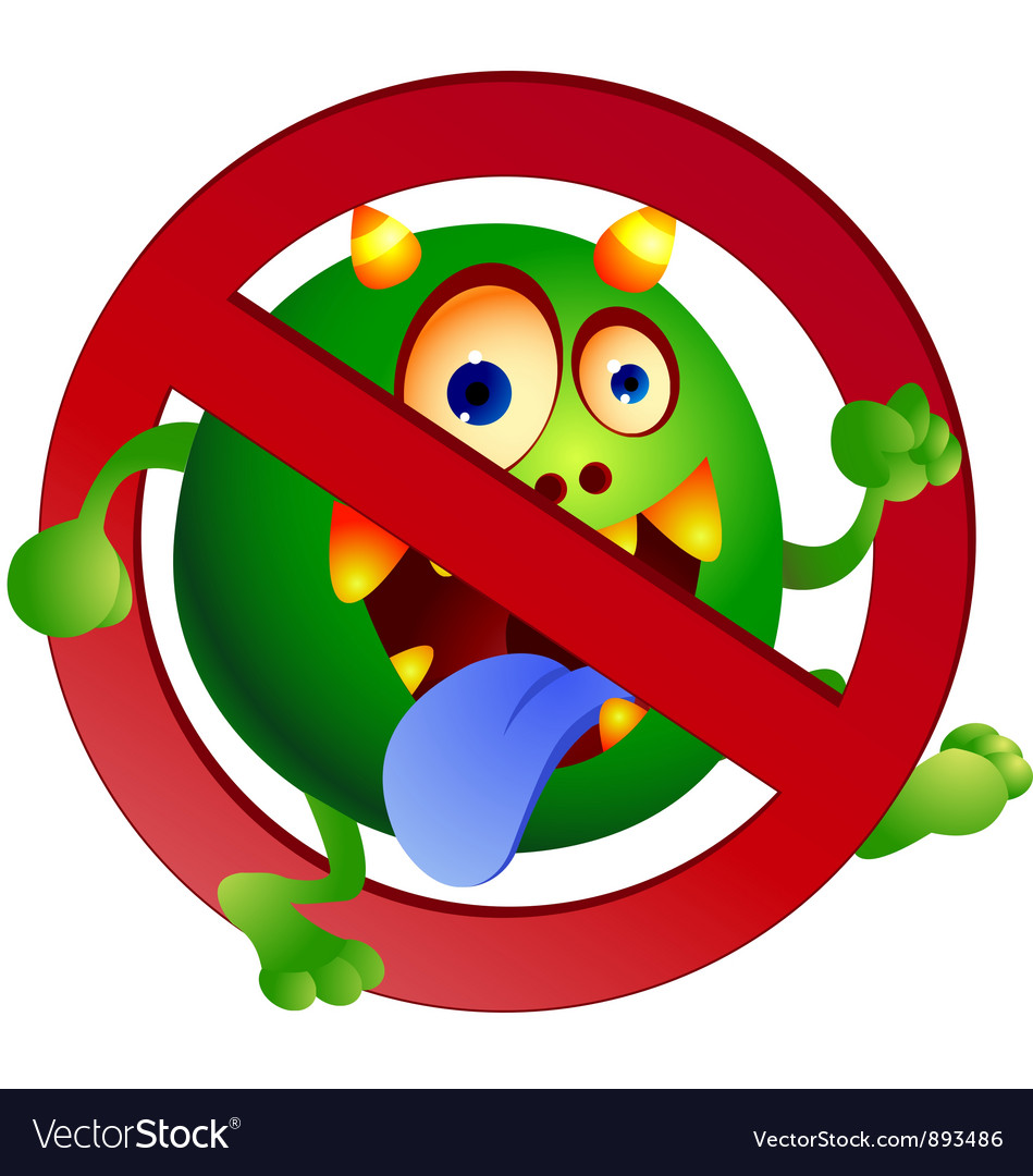 Stop germ Royalty Free Vector Image - VectorStock Stop germ Royalty Free Vector Image - VectorStock