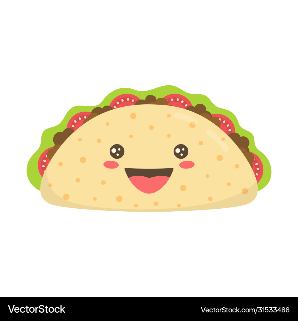 Cartoon character taco isolated on white Vector Image