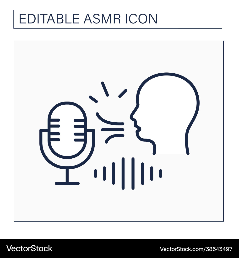 Asmr line icon Royalty Free Vector Image - VectorStock