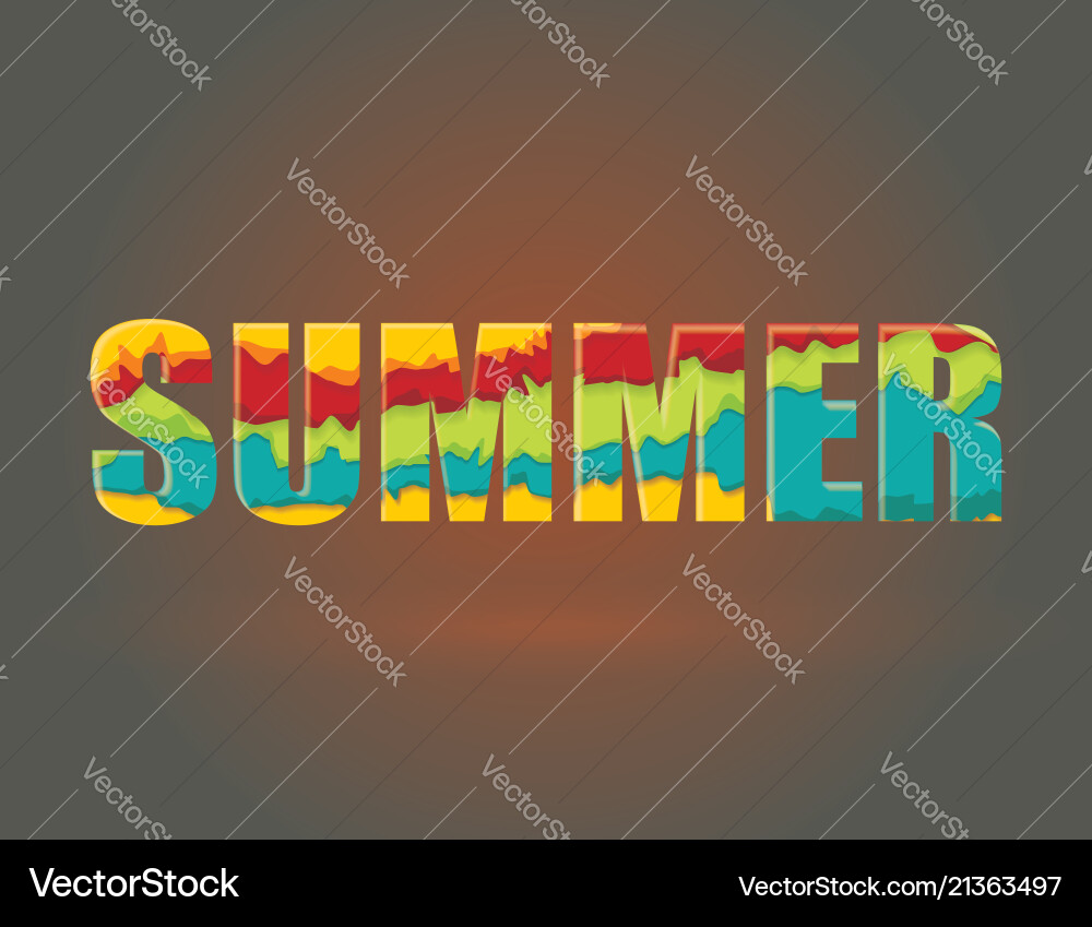 Word summer from ripped paper layers Royalty Free Vector