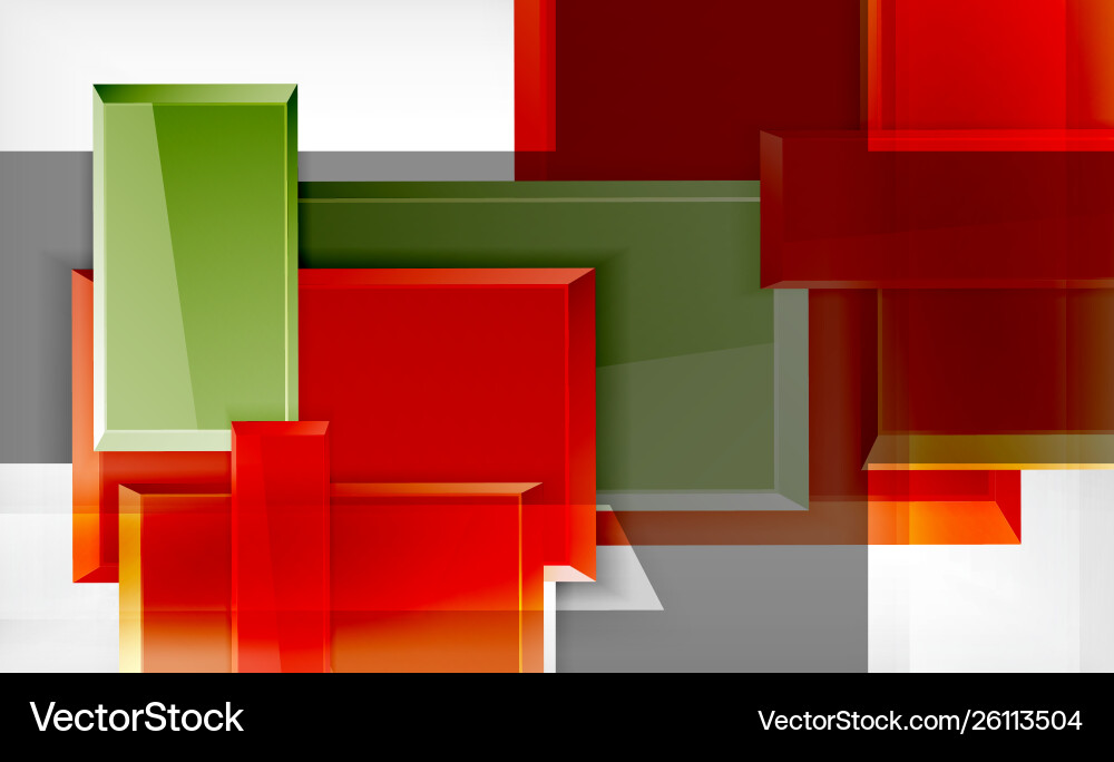 Bright colorful square shape blocks geometrical Vector Image