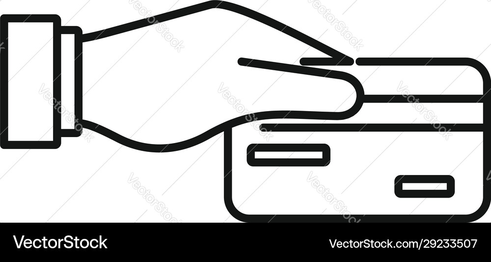 Credit card icon outline style Royalty Free Vector Image