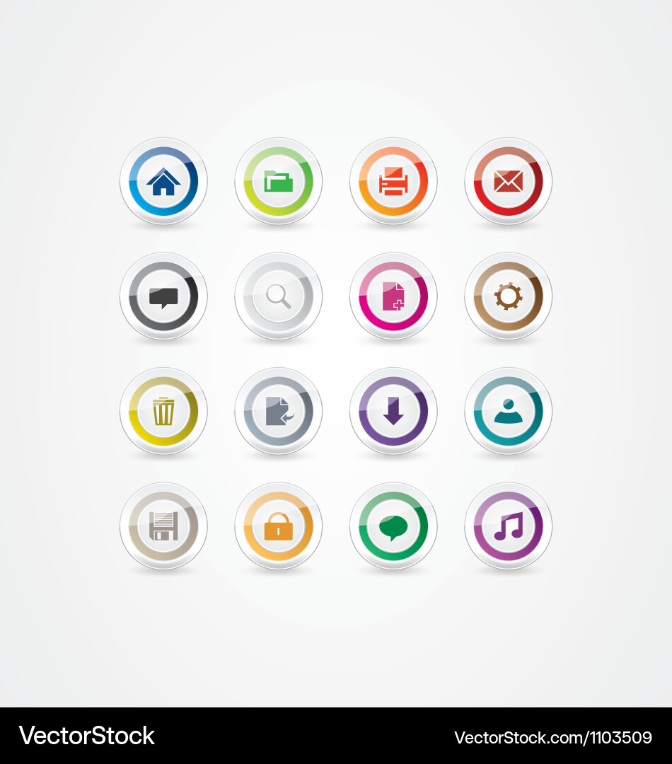 Multicolor web icons 2 Royalty Free Vector Image