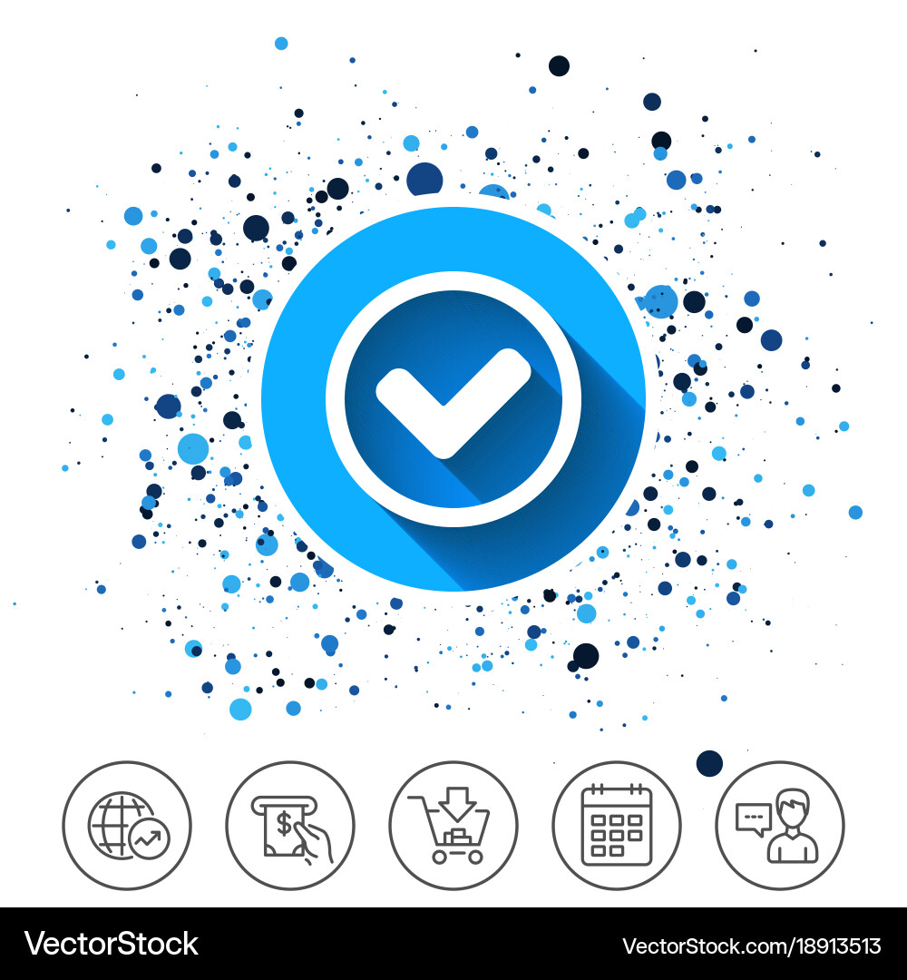 Check mark sign icon yes circle symbol Royalty Free Vector