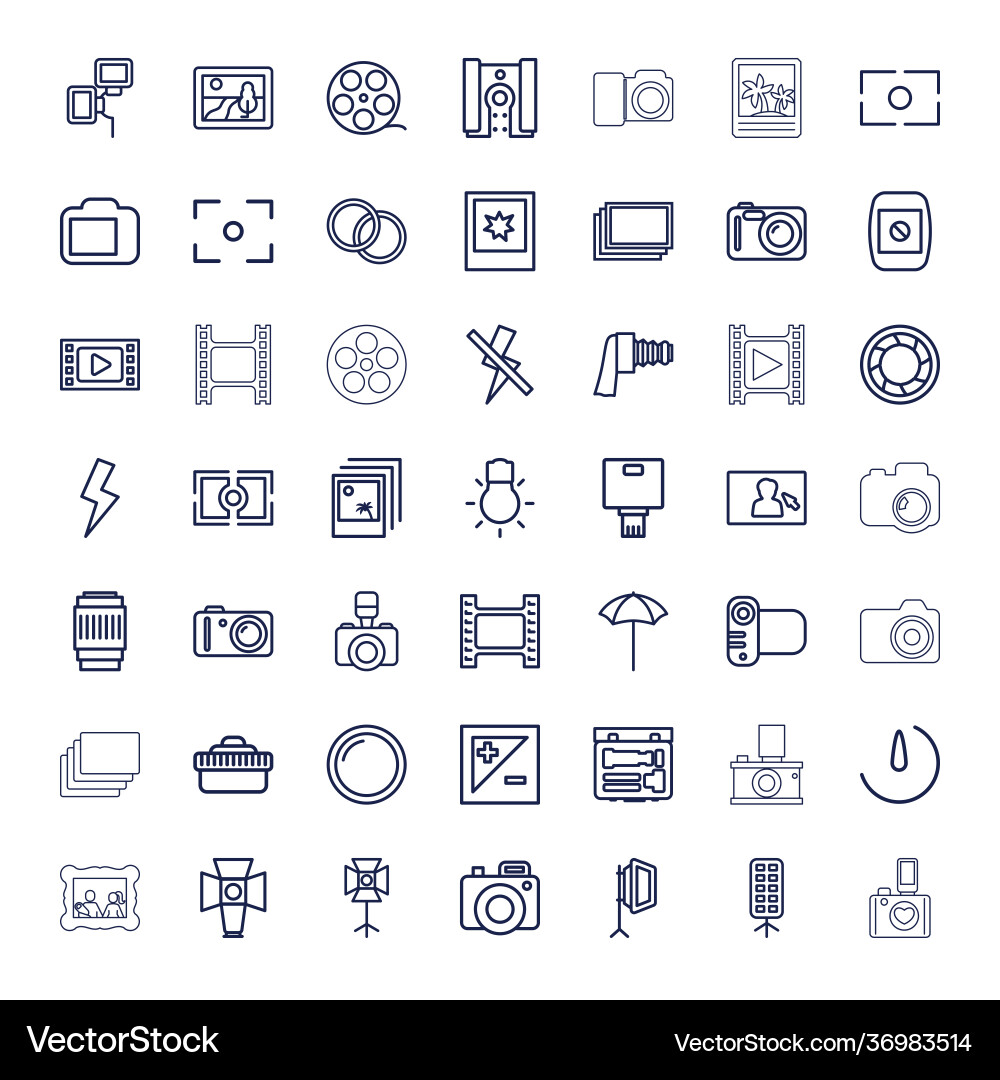 Photography icons Royalty Free Vector Image - VectorStock