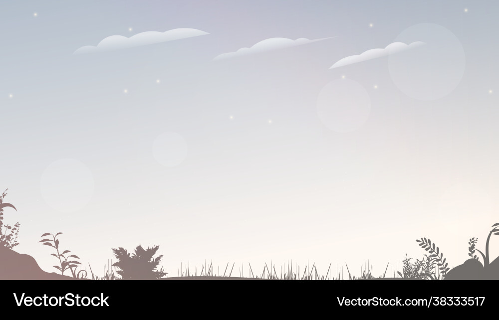 Background for text sunset nature grass clouds Vector Image