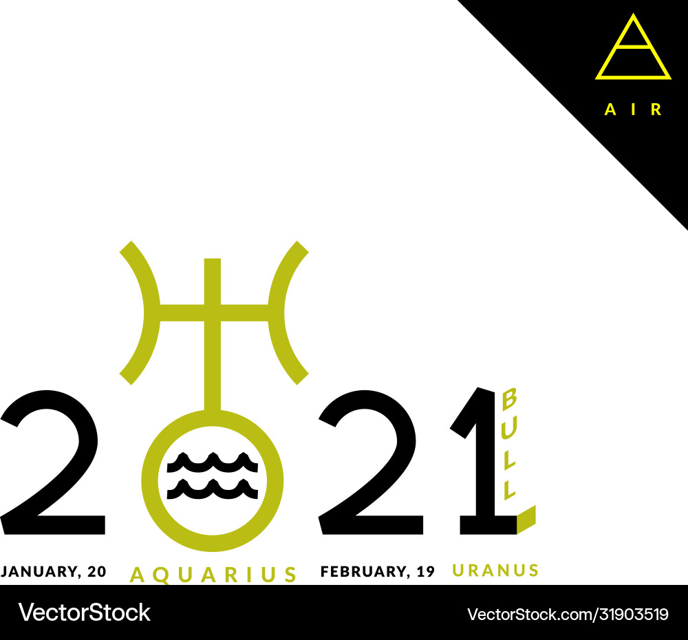 Aquarius zodiacal sign inside ruler planet Vector Image