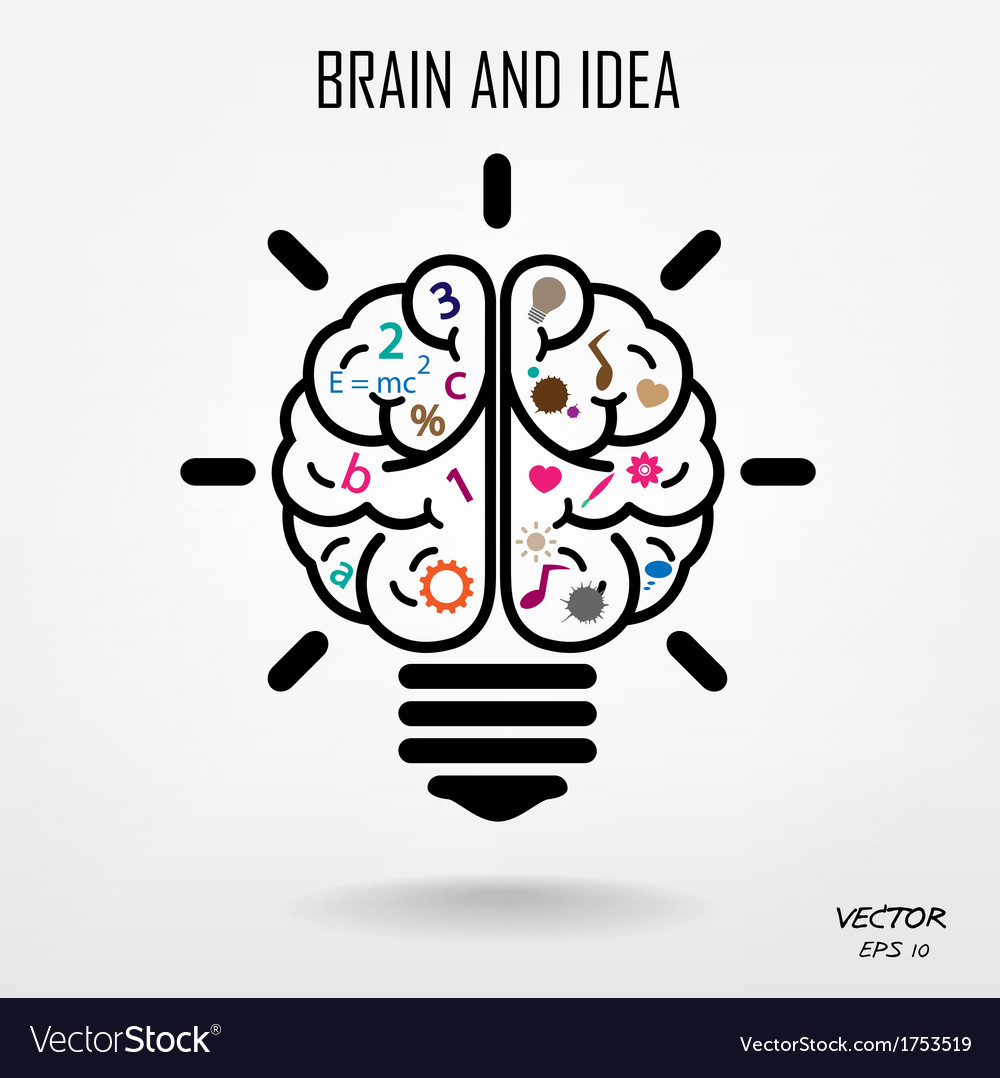 Creative brain Idea concept background Royalty Free Vector