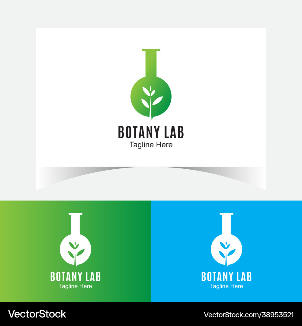 Botany lab logo design template Royalty Free Vector Image